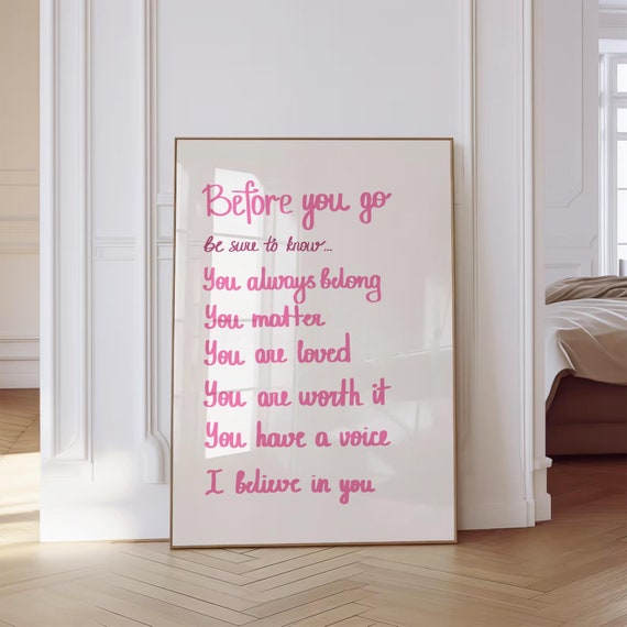 College Dorm Quotes Print Painting Inspirational Quotes Wall Art