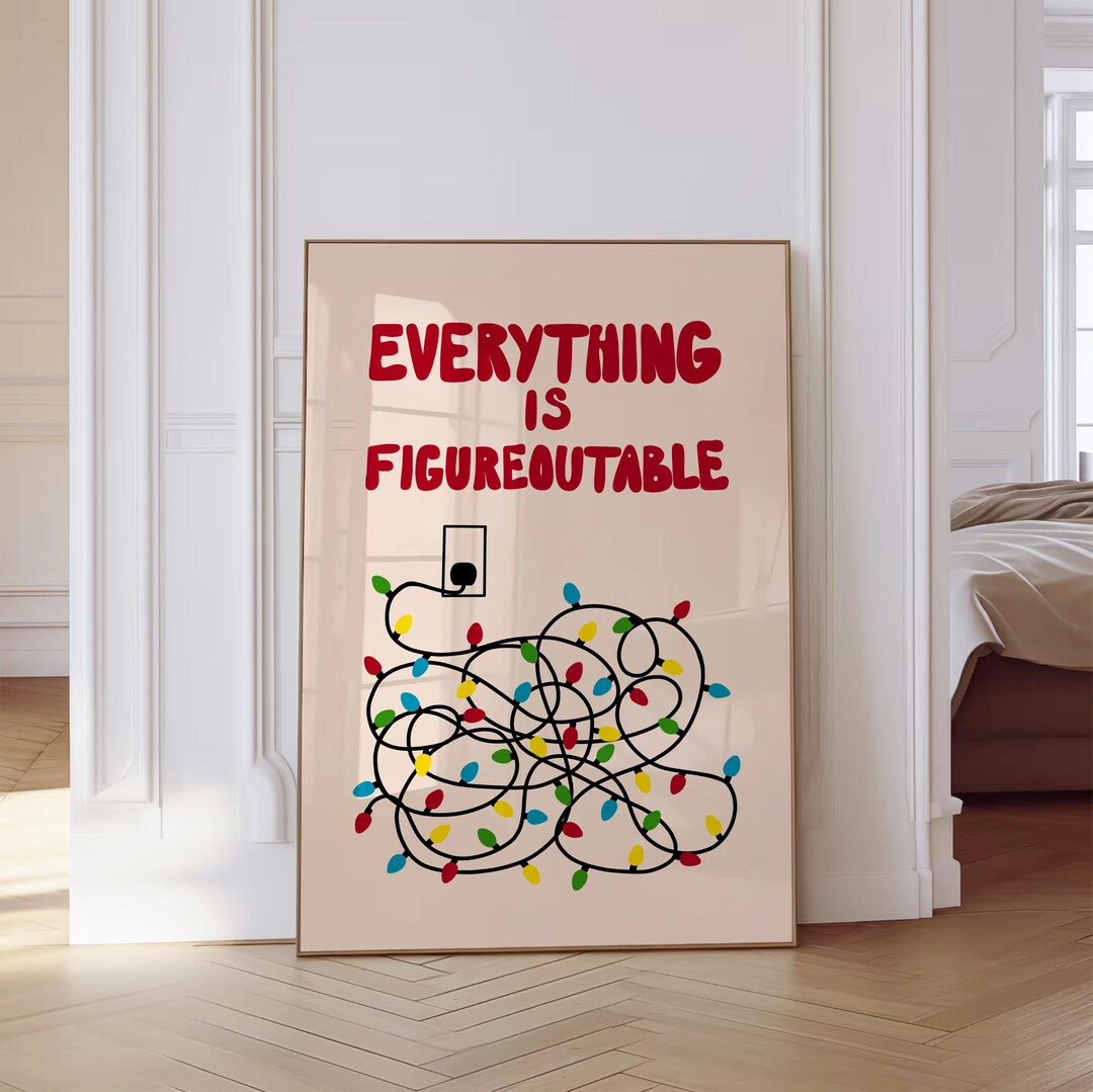 Everything is Figureoutable Print Funny Christmas Wall Art Decor ...