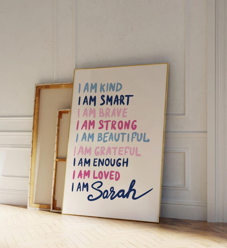Affirmations Art Print I Am Motivational Wall Art Positive Affirmations ...