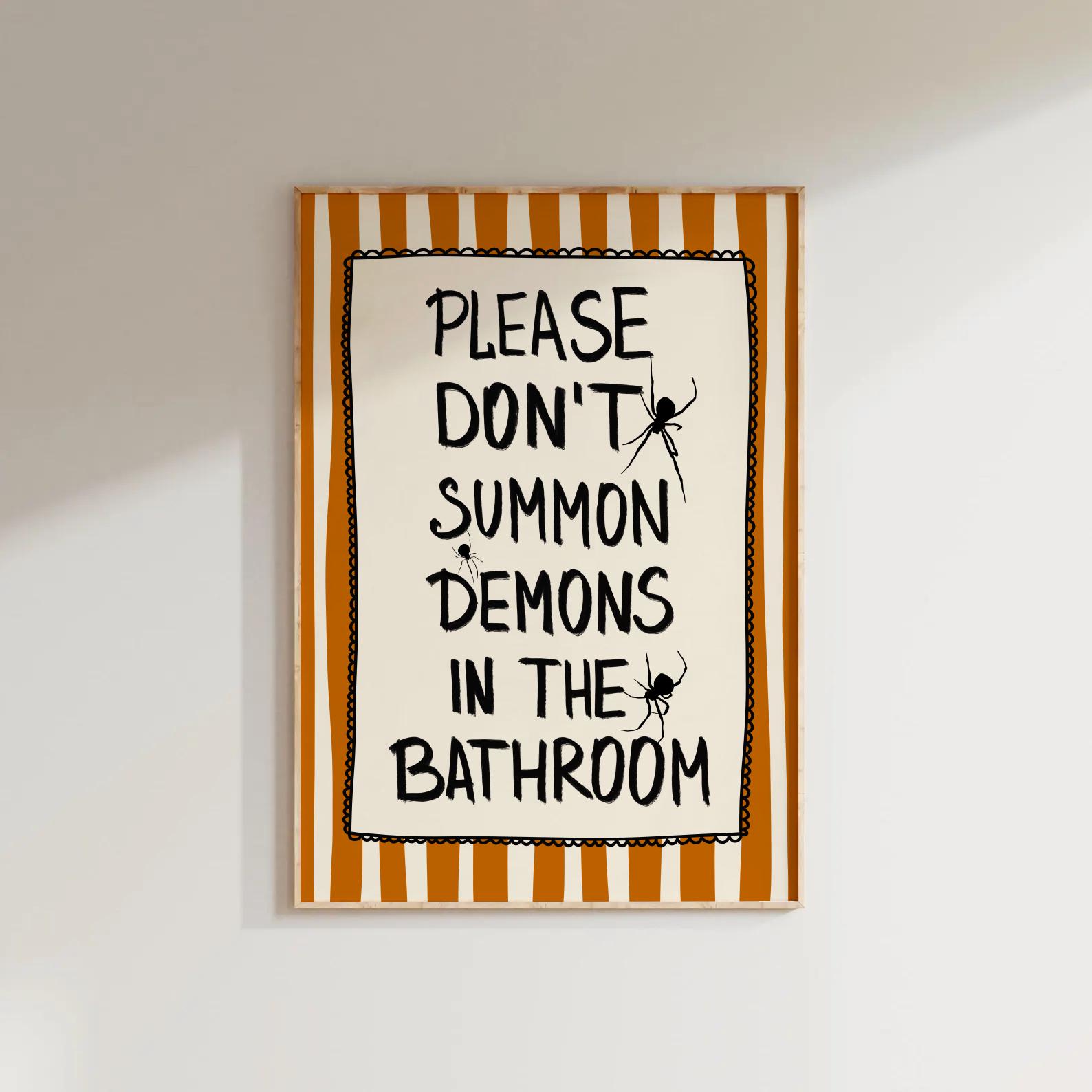 Funny Halloween Bathroom Sign Spooky Guest Bathroom Halloween Wall Art ...