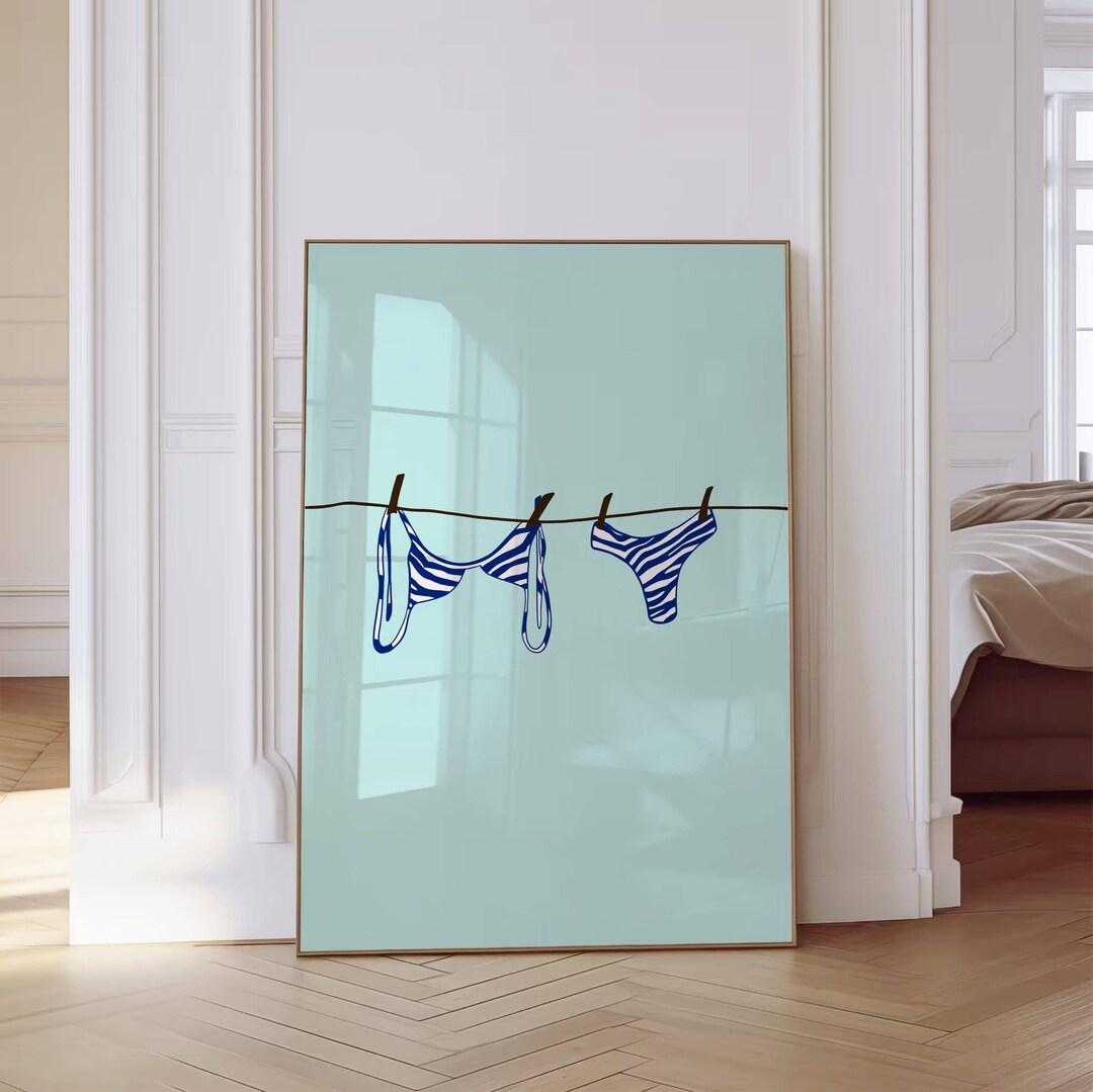 Trendy Bikini Print Coastal Wall Art Coconut Girl Decor Cowgirl Decor ...