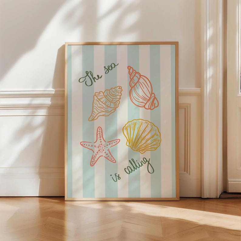 The Sea is Calling Print | Beachy Coastal Decor | Trendy Art ...