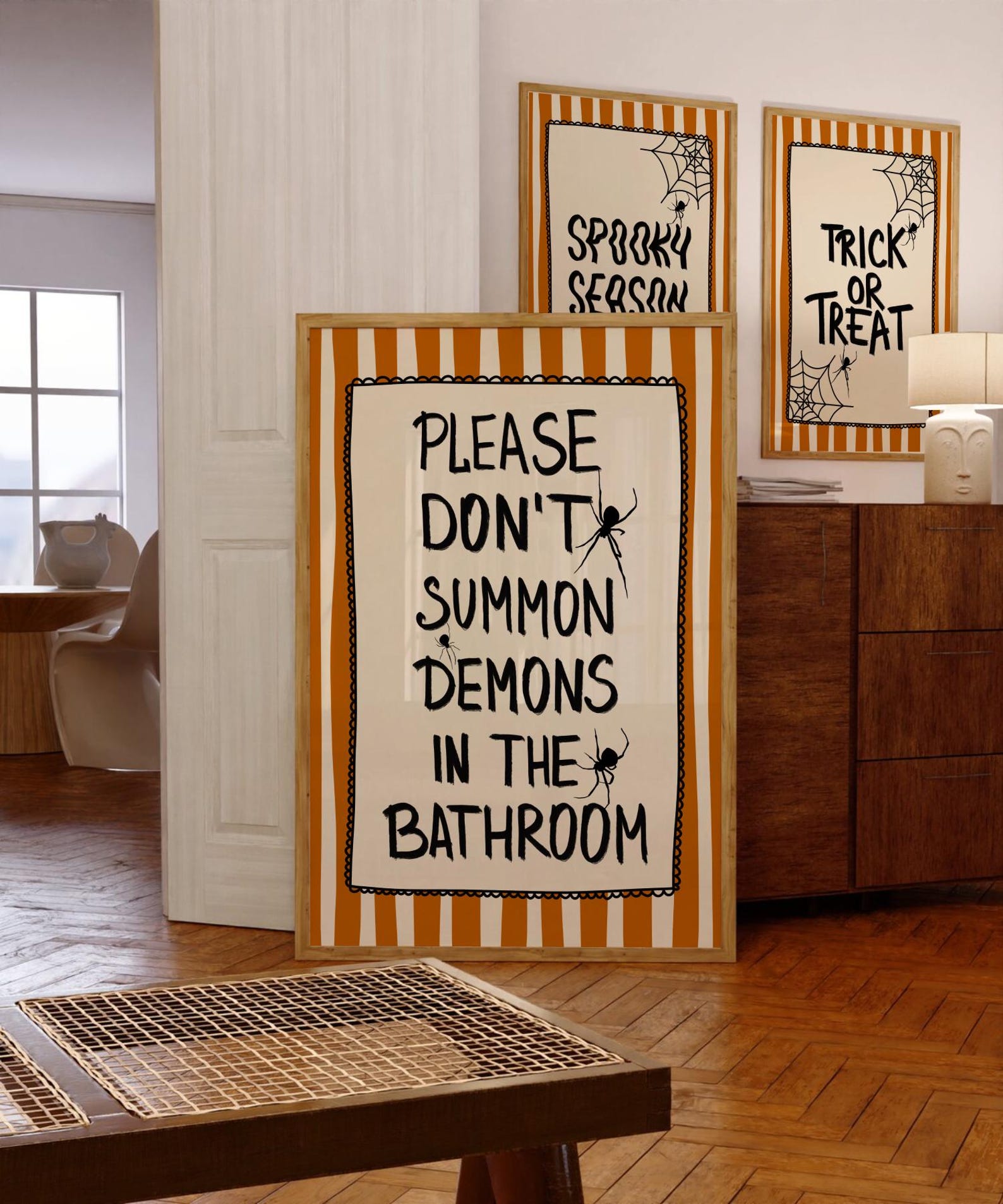 Funny Halloween Bathroom Sign Spooky Guest Bathroom Halloween Wall Art ...