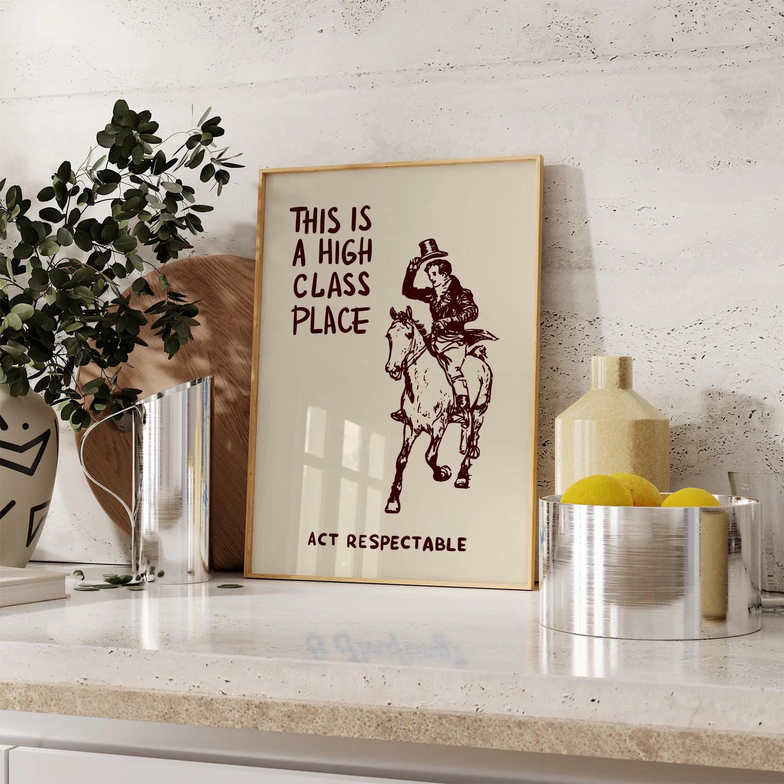 A High Class Place Western Art Print Funny Wall Art Foyer Entryway ...