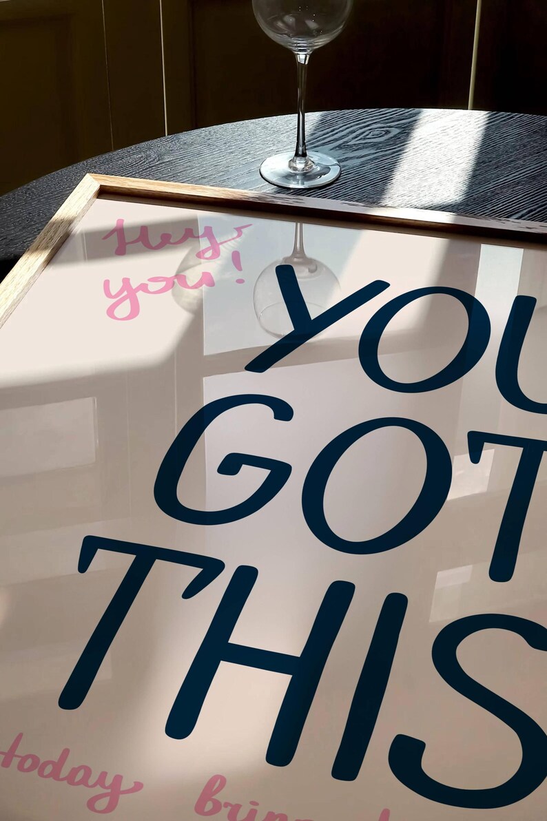 You Got This Digital Wall Art Print Navy Blue Inspirational Quote Wall ...