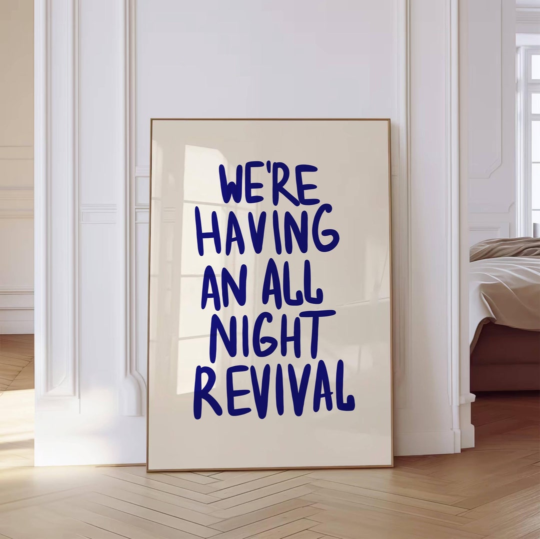 All Night Revival Wall Art Trendy Cowgirl Wall Art Cowgirl Coastal Blue ...