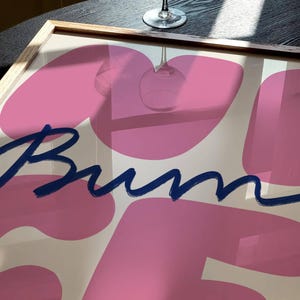 Nice Bum Art Print Bathroom Poster Funny Bold Pink Bathroom Print ...