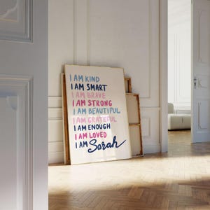 Affirmations Art Print I Am Motivational Wall Art Positive Affirmations ...