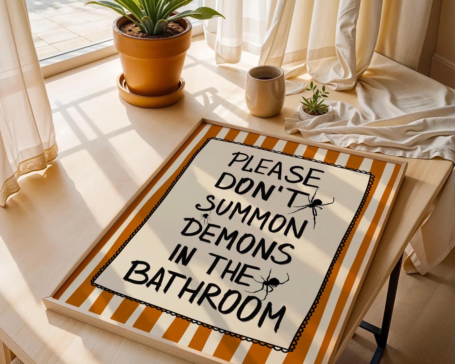 Funny Halloween Bathroom Sign Spooky Guest Bathroom Halloween Wall Art ...