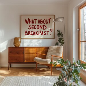 What About Second Breakfast Kitchen Wall Art Print Retro Mid Century ...