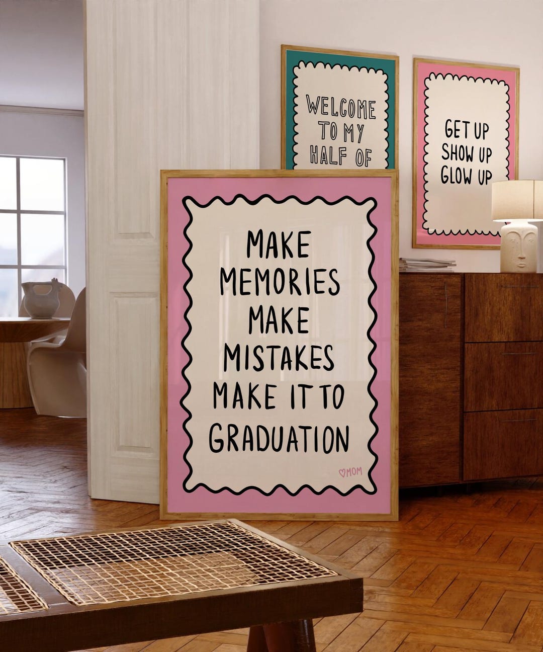 Dorm Rules Decor Dorm Room Sign Graduation Gift From Mom College Quote ...