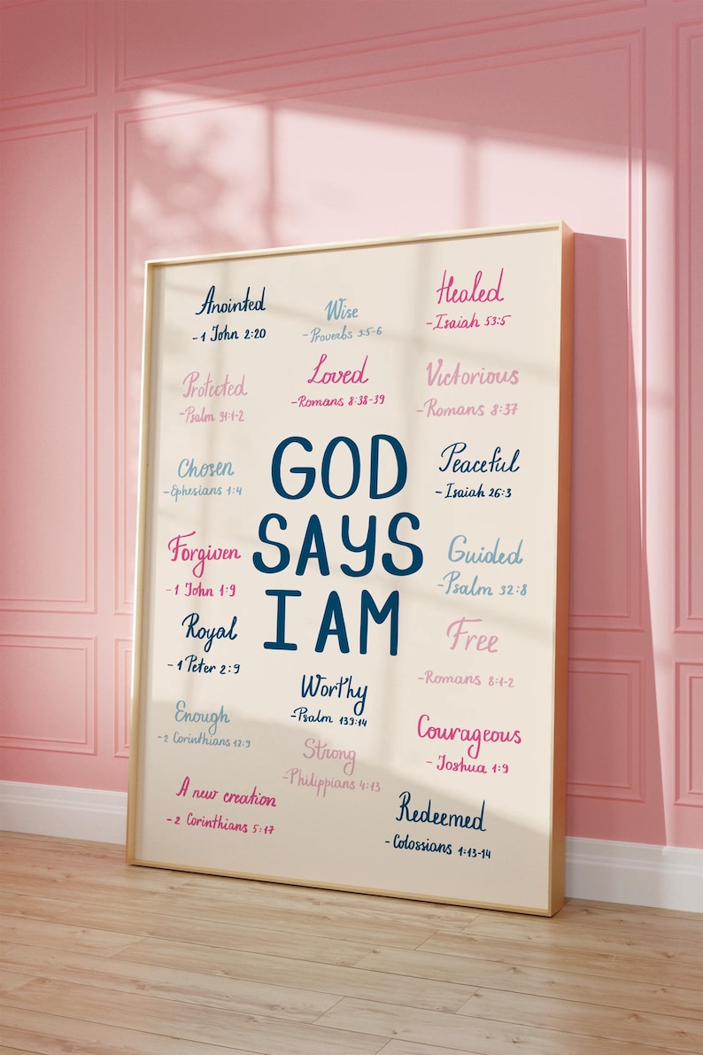 Trendy Bible Verse Wall Art Christian Affirmation Print for College ...