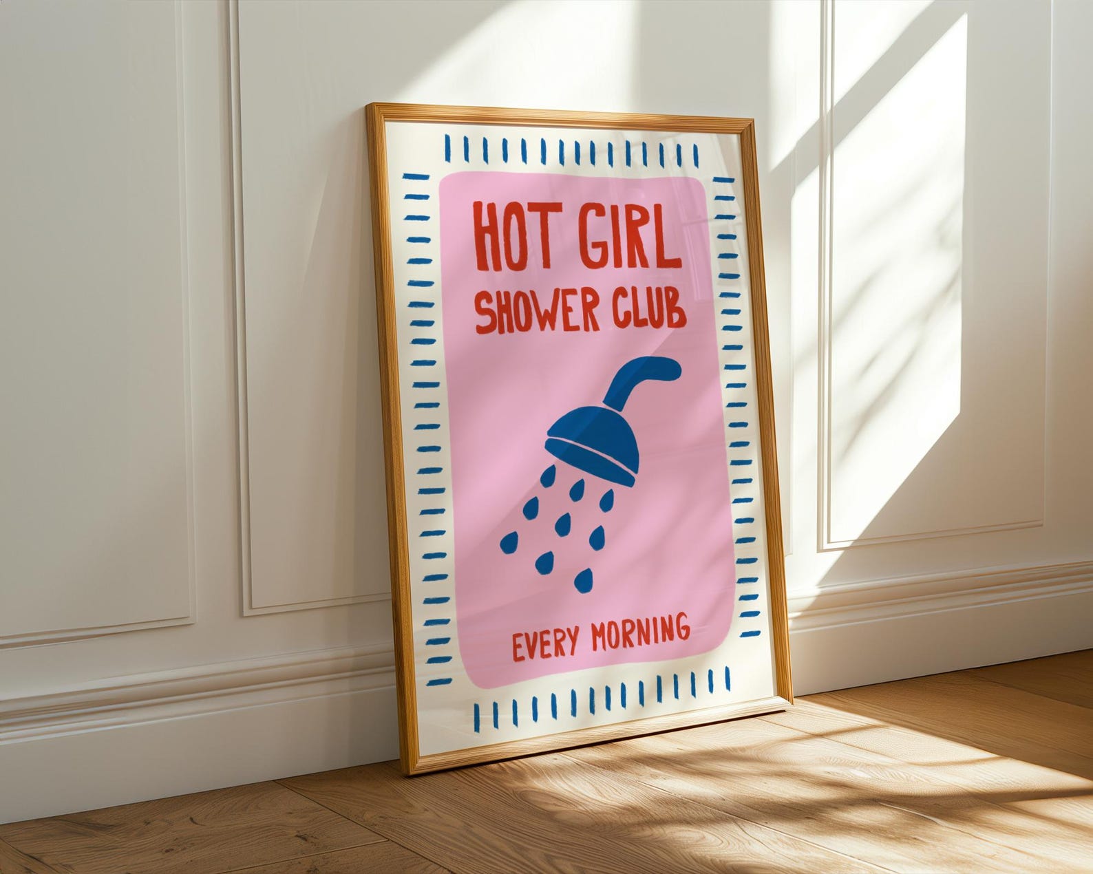 Shower Club Trendy Bathroom Print College Bathroom Sign Funny Pink ...