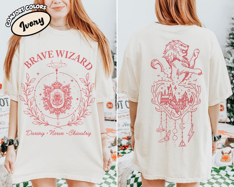 Brave Wizard Aesthetic, Wizarding House Shirt, House of the Lion, Magic ...
