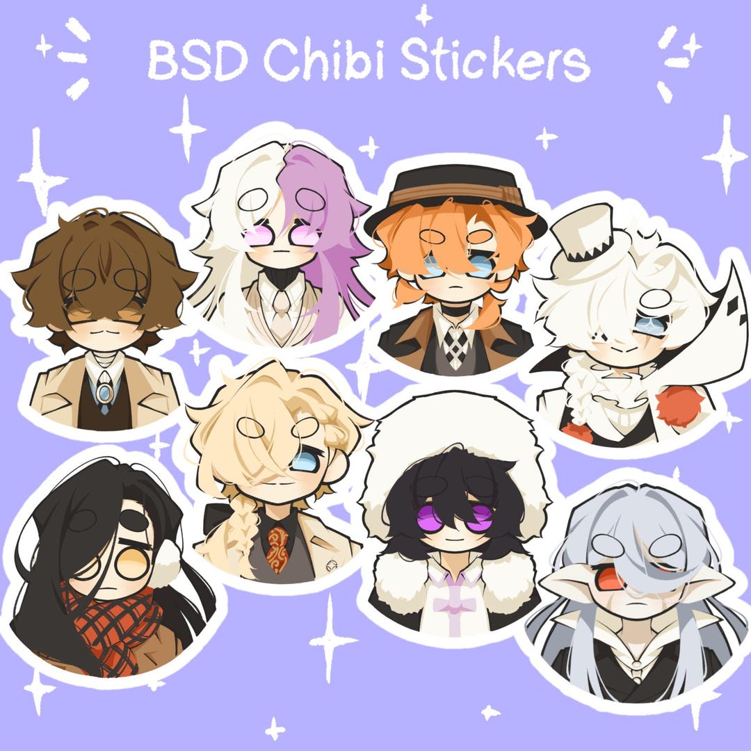 BSD Chibi Stickers - Etsy UK