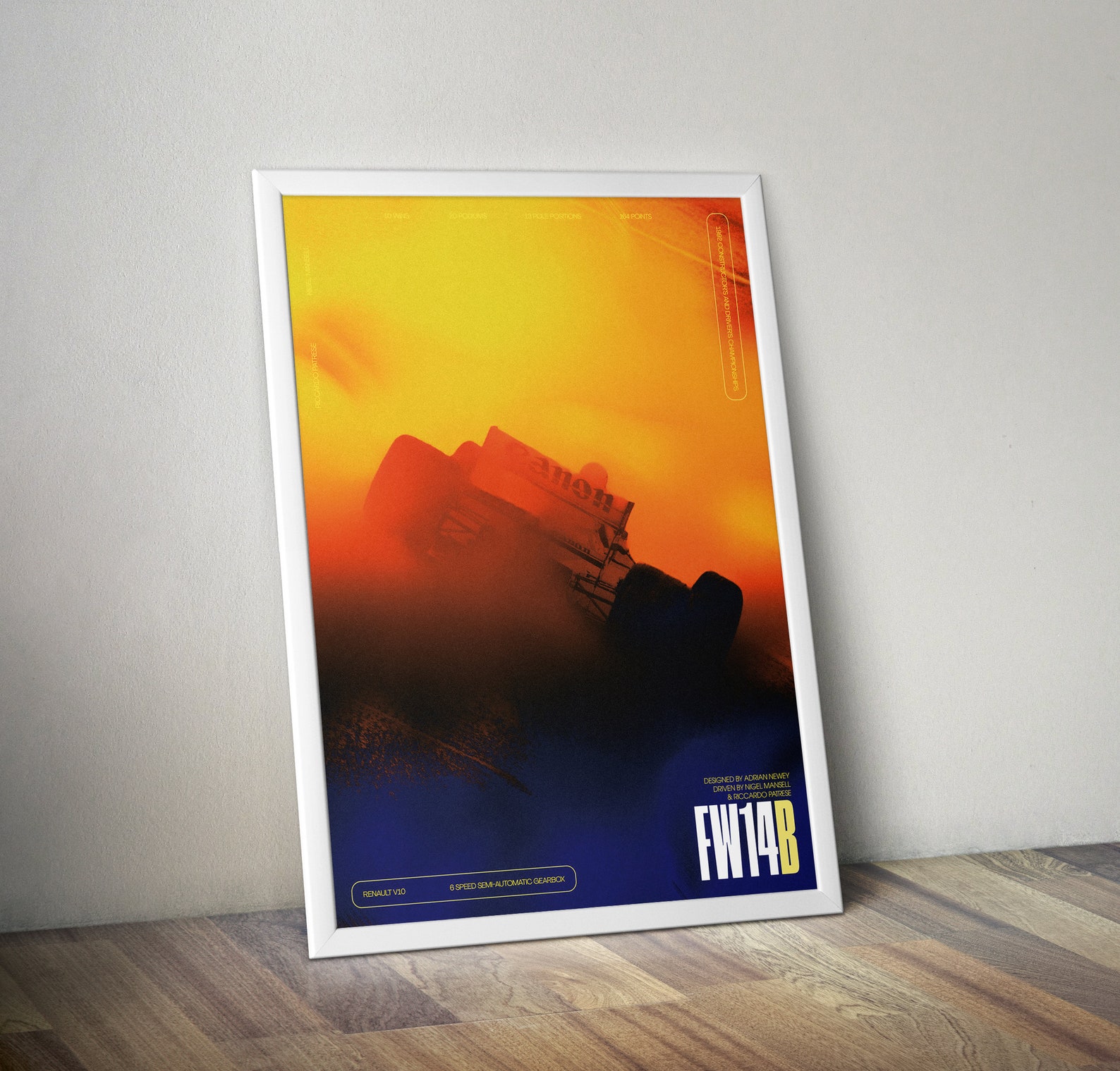 Williams FW14B Poster, F1 Racing Poster, Williams, F1 Fan Gift, Formula ...