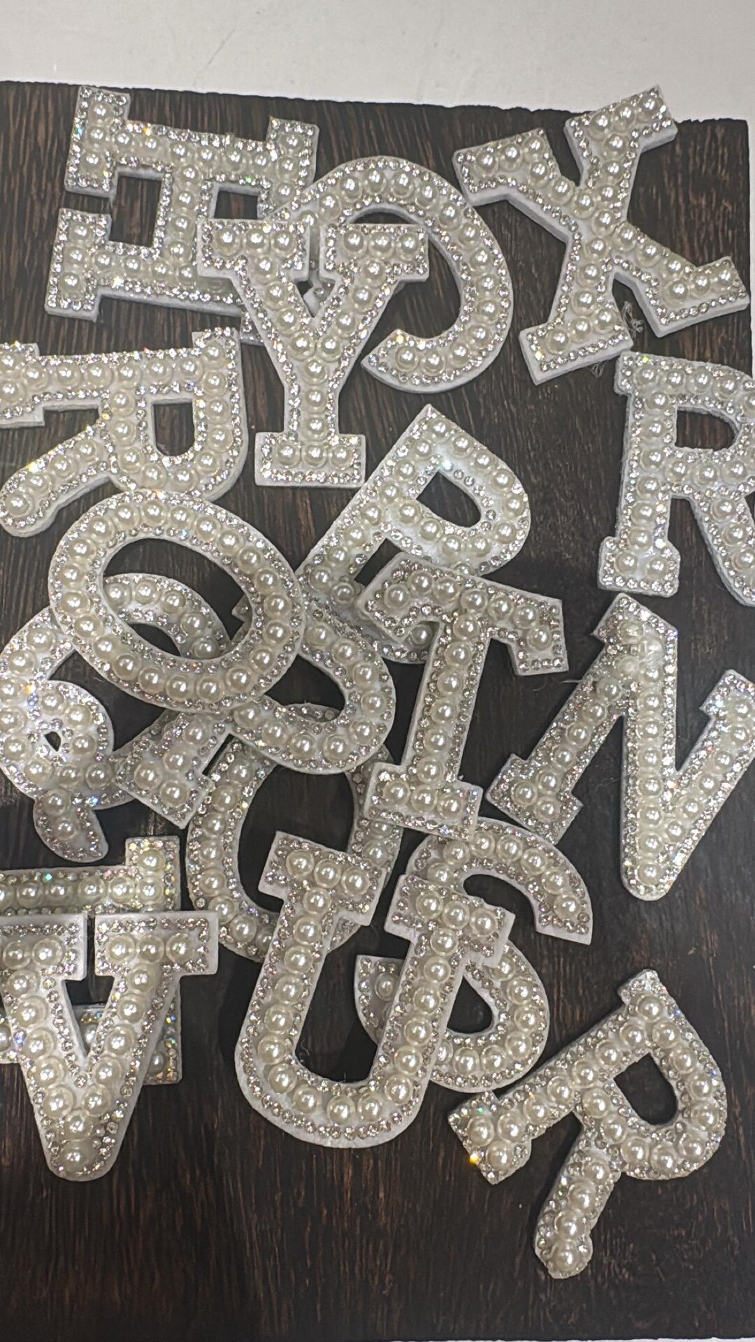 Pearl Alphabet A-Z Patches | Pearl Patch | | Rhinestone | Letter ...