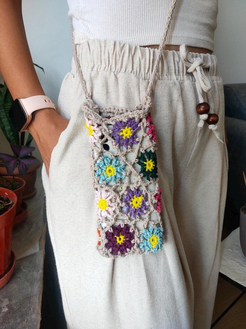 Crochet Flower Phone Bag,crochet Mini Case,phone Case Handmade Phone ...