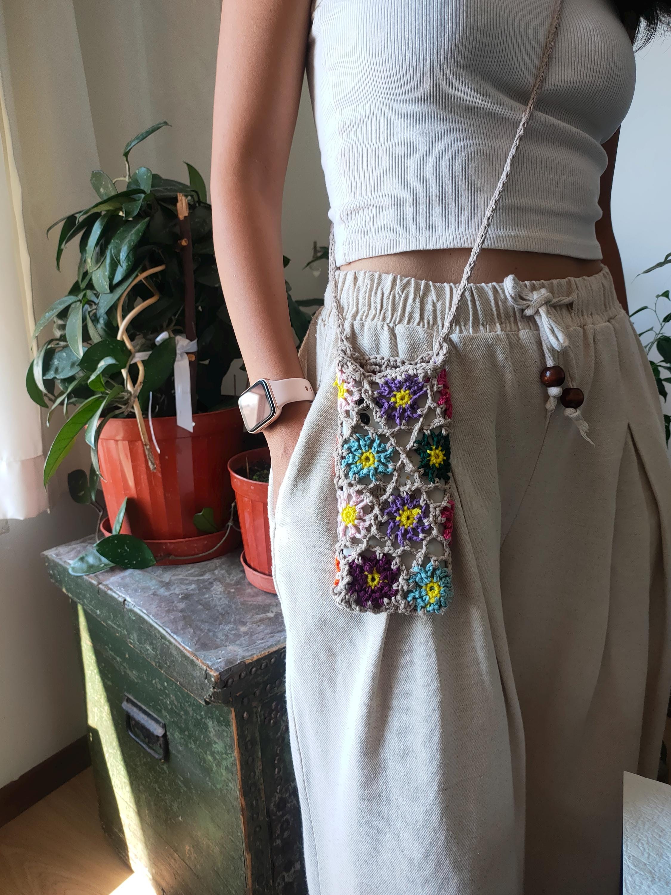 Crochet Flower Phone Bag,crochet Mini Case,phone Case Handmade Phone ...