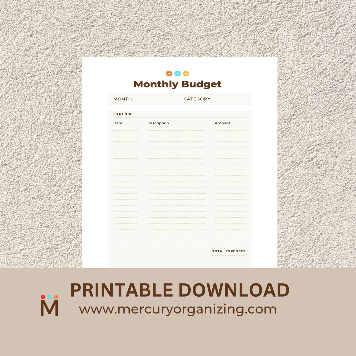 Printable Budget Planner PDF - Organize Your Finances, Track Expenses ...