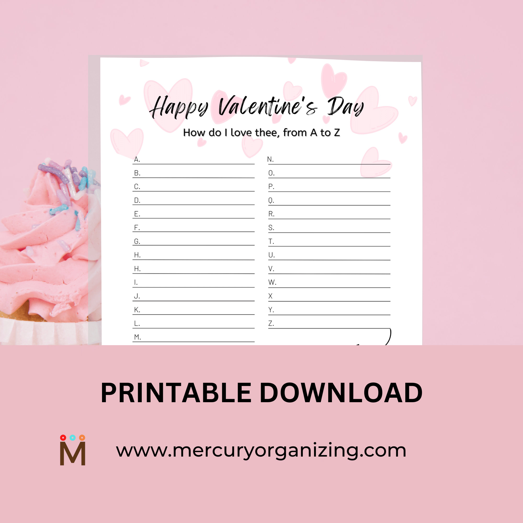 Customize Your Romance Valentine's Day Love Notes Checklist A to Z ...