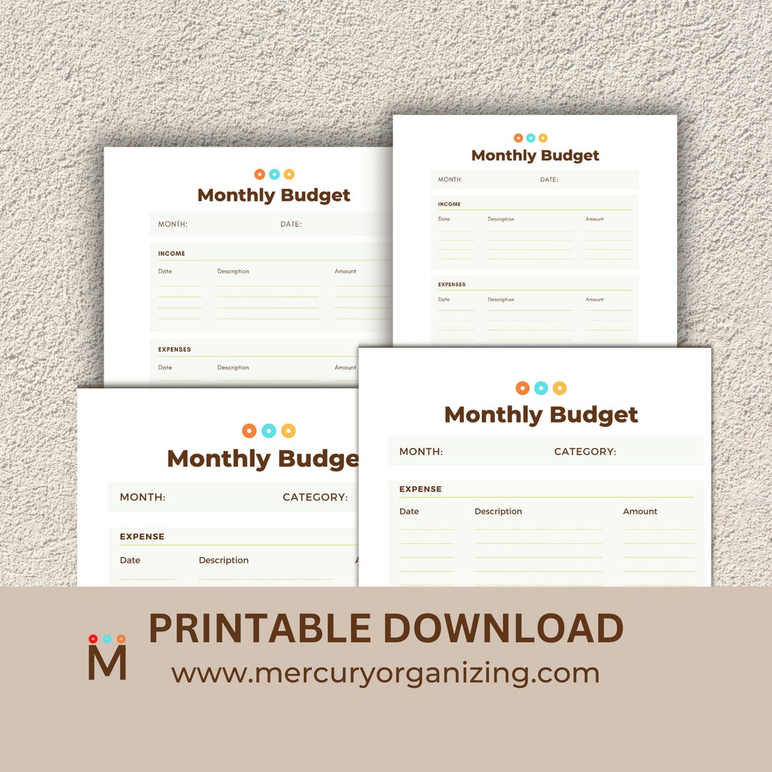 Printable Budget Planner PDF - Organize Your Finances, Track Expenses ...