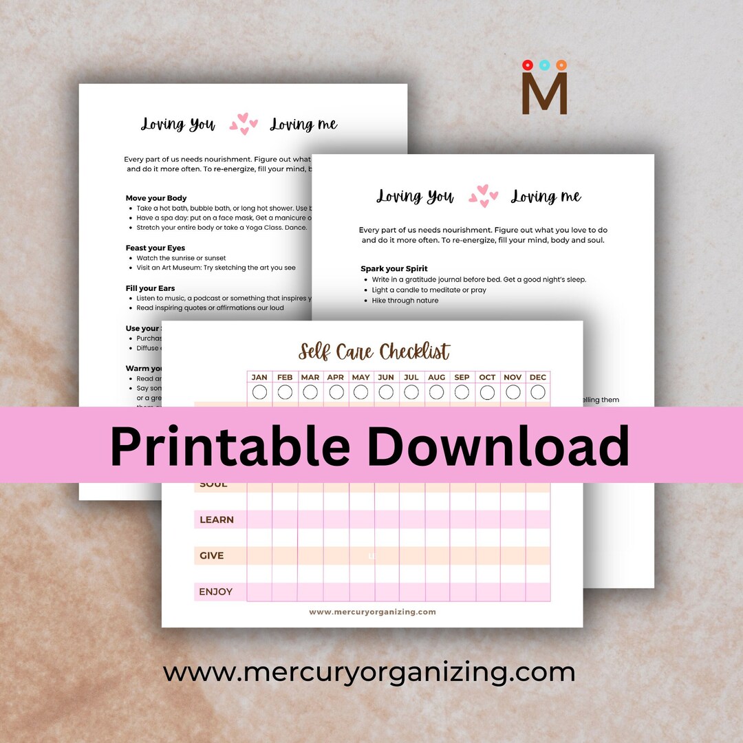 Self Care Checklist | Self Esteem | Self Love Worksheet | Self Care ...