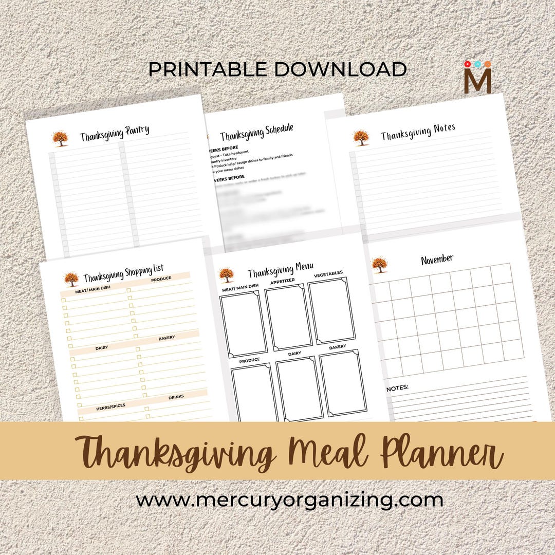 Ultimate Thanksgiving Planner Printable – Meal Prep, Menu, Shopping ...