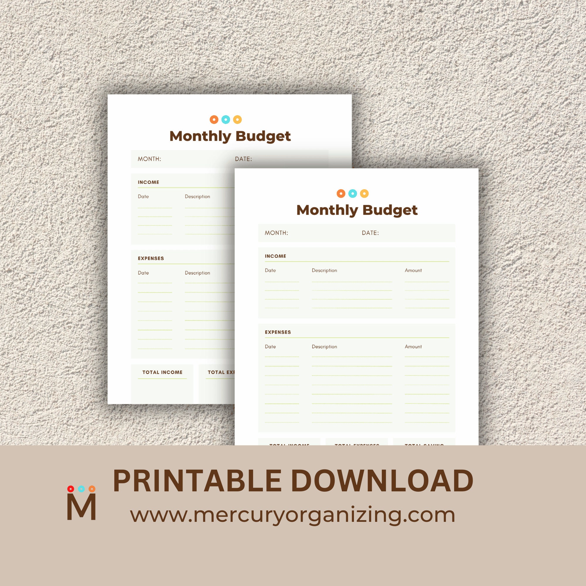Printable Budget Planner PDF - Organize Your Finances, Track Expenses ...