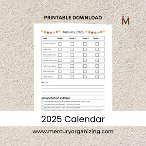 2025 Monthly Calendar | Habit Tracker and Declutter Planner - Etsy