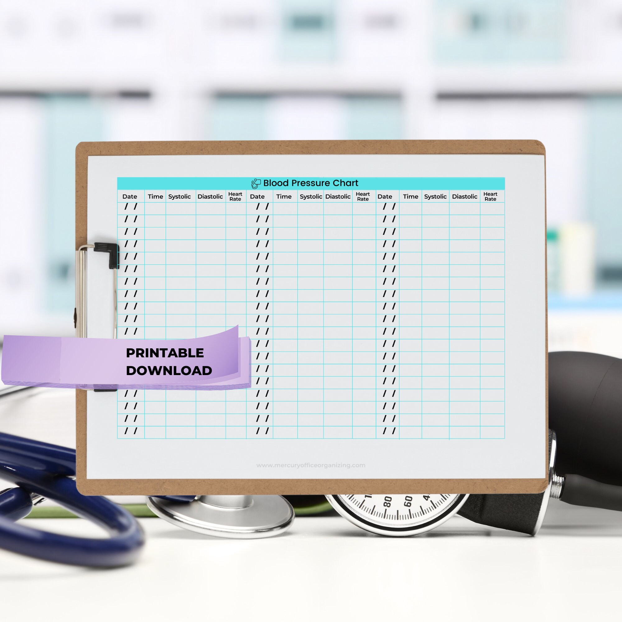 Blood Pressure Chart | Health Tracking Chart | Checklist | Daily ...