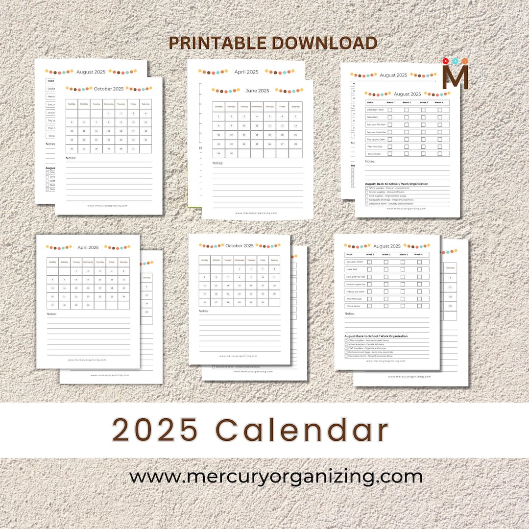 2025 Monthly Calendar | Habit Tracker and Declutter Planner - Etsy