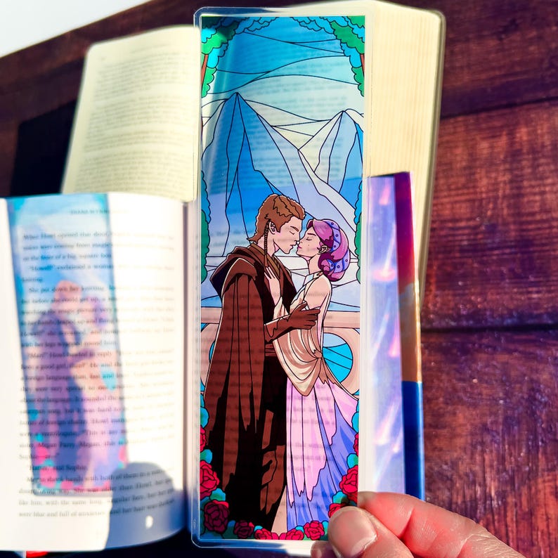 Anakin Padme Kiss Stained Glass Bookmarks (transparent Bookmark ...