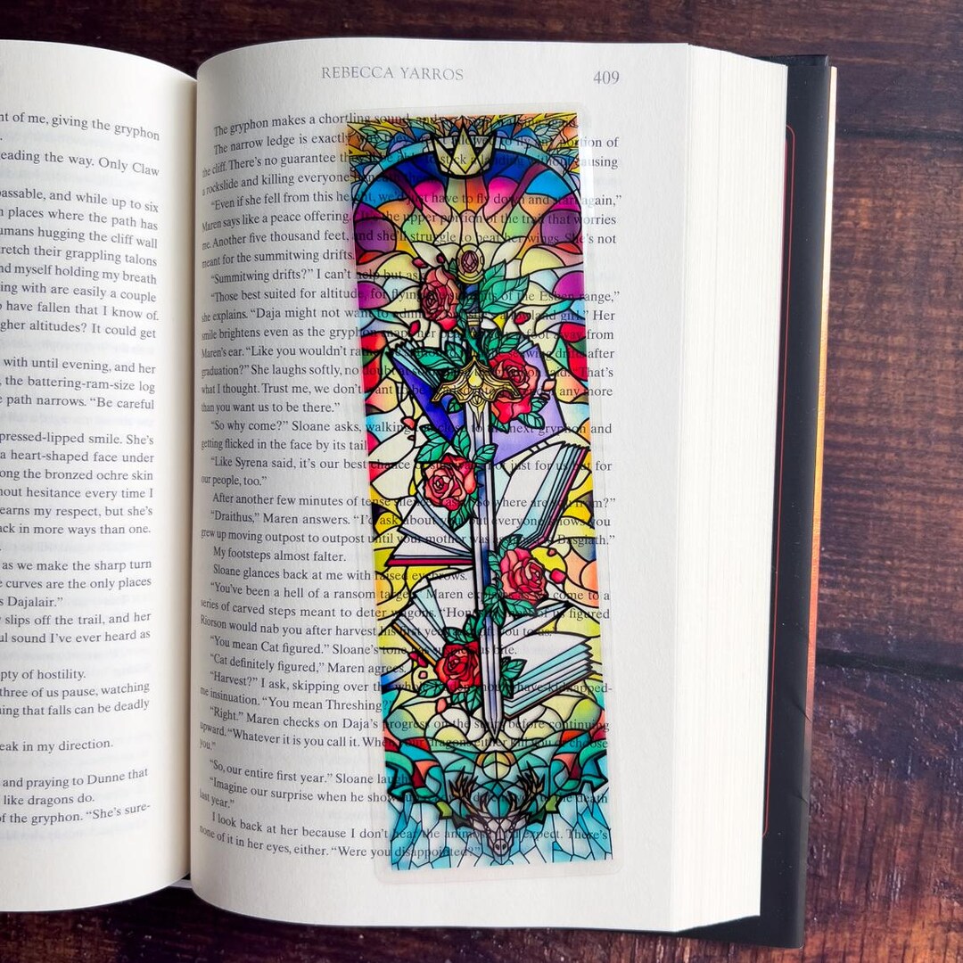 Sword Stained Glass Bookmarks , Dragon Bookmark transparent Bookmark ...