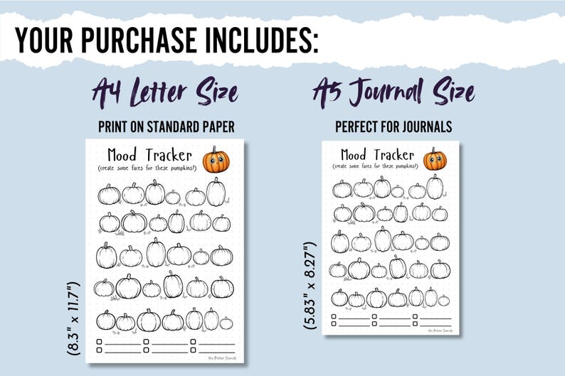 Pumpkin Mood Tracker, Daily Mood Tracker, PRINTABLE Journal, Planner ...