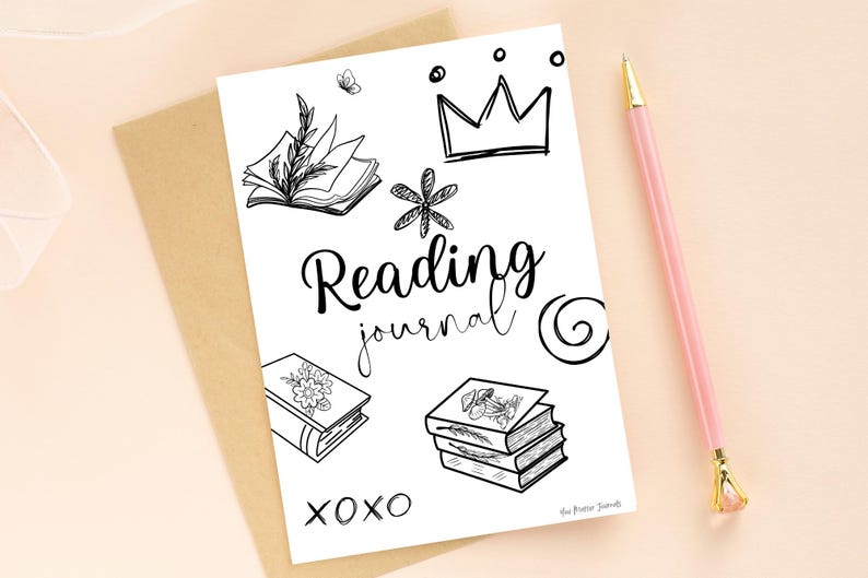 Reading Journal Cover Page, Reading Tracker, PRINTABLE Journal Page ...