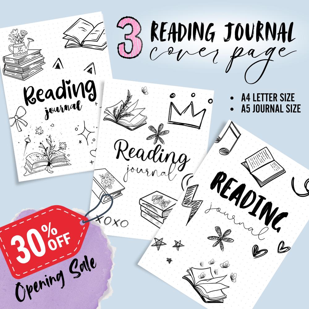Reading Journal Cover Page, Reading Tracker, PRINTABLE Journal Page ...