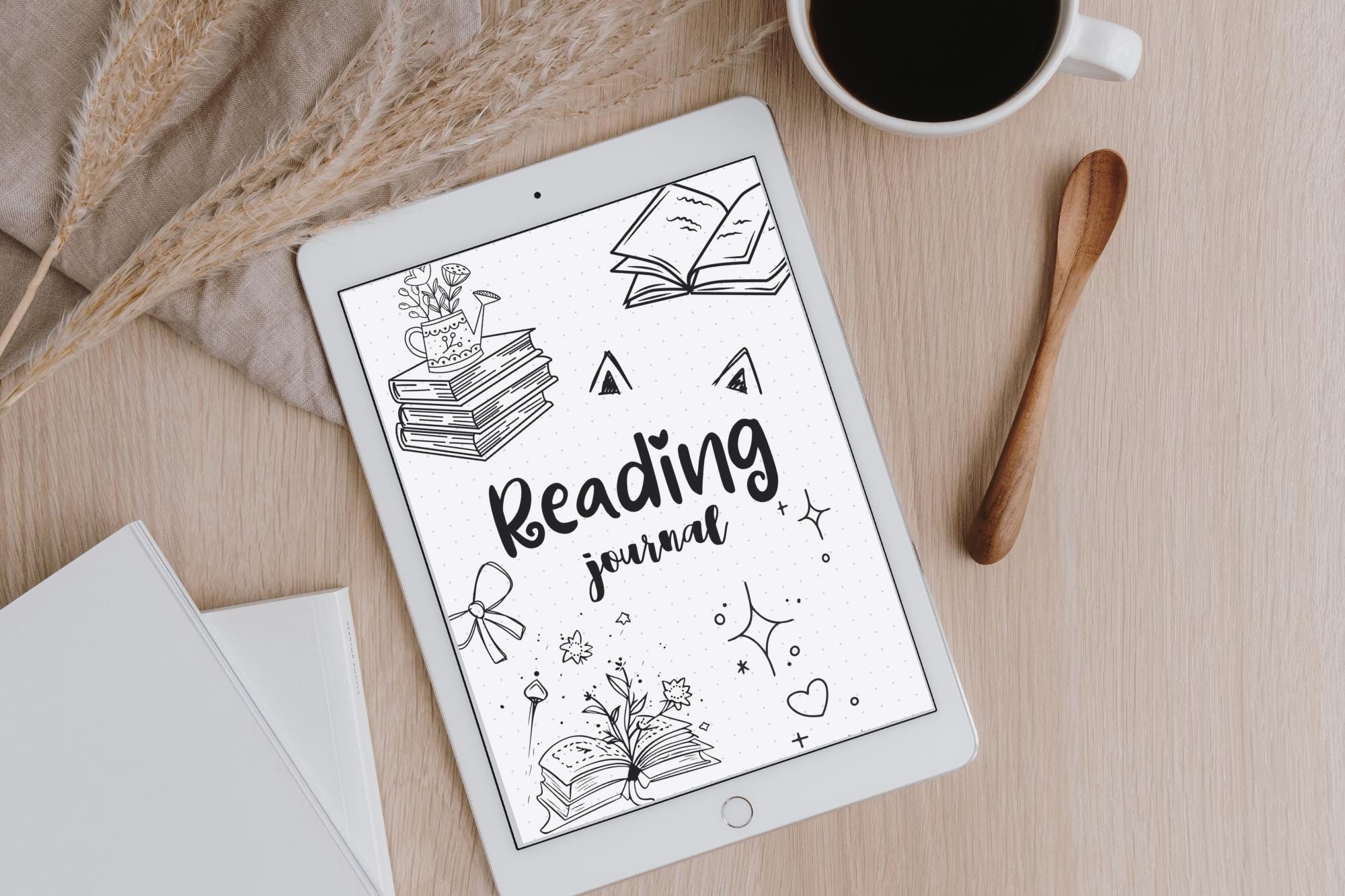 Reading Journal Cover Page, Reading Tracker, PRINTABLE Journal Page ...