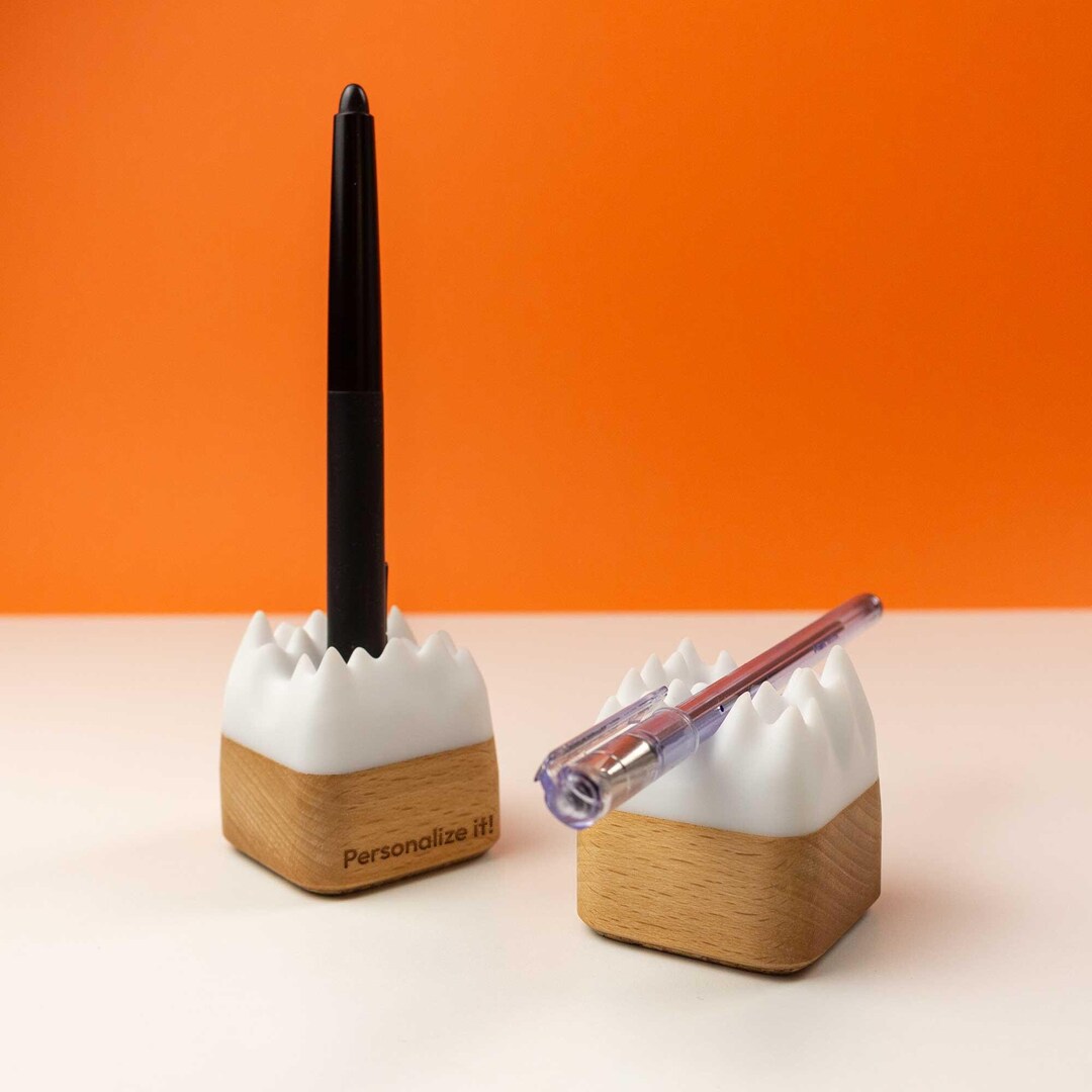 3d Printed Pen Stand and Wood, Wood and Resin Pen Holder, Custom, Cnc ...