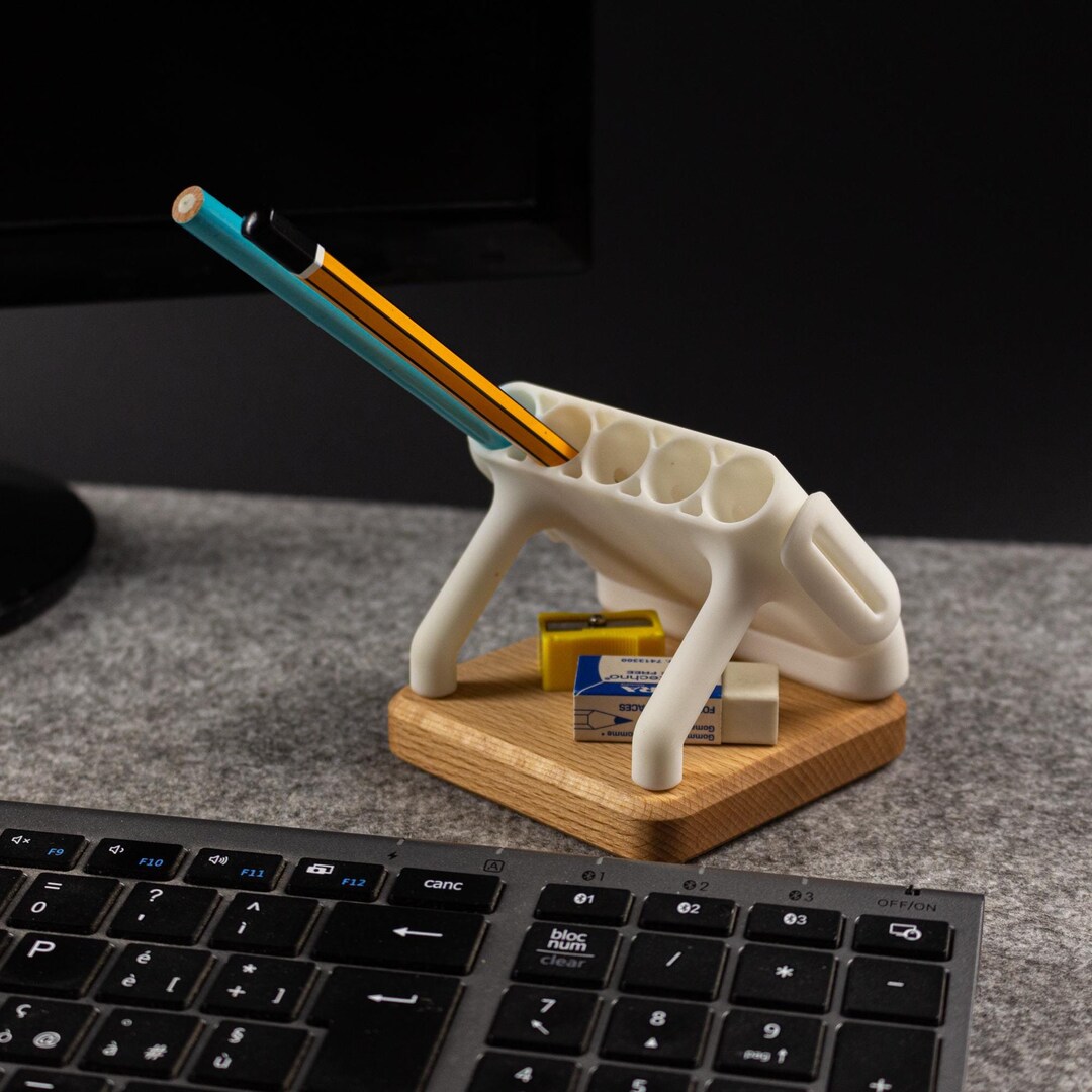 3D Printed Pen Holder, Desk Organizer, Personalized, Resin, CNC Milled ...