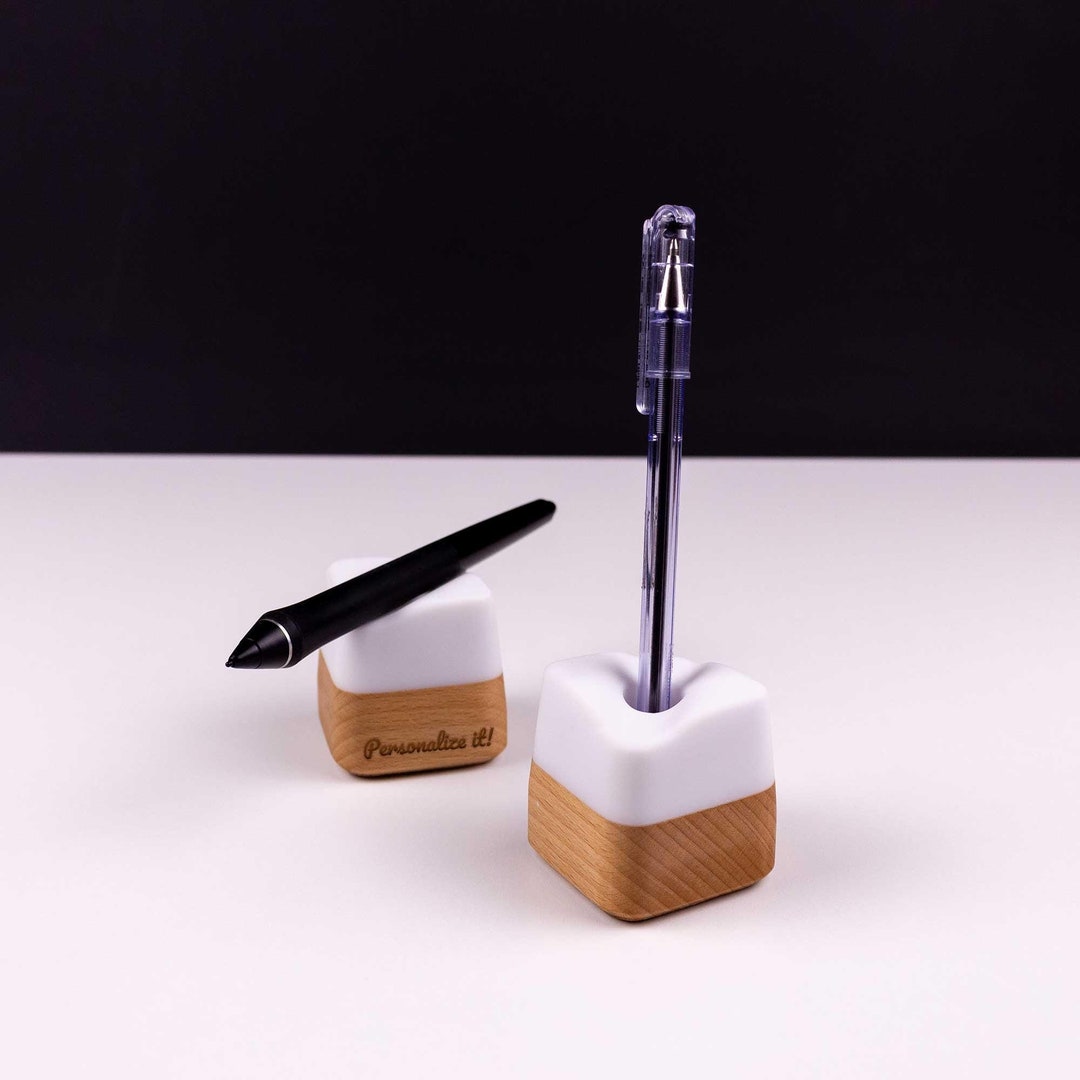 3d Printed Pen Stand and Wood, Wood and Resin Pen Holder, Custom, Cnc ...