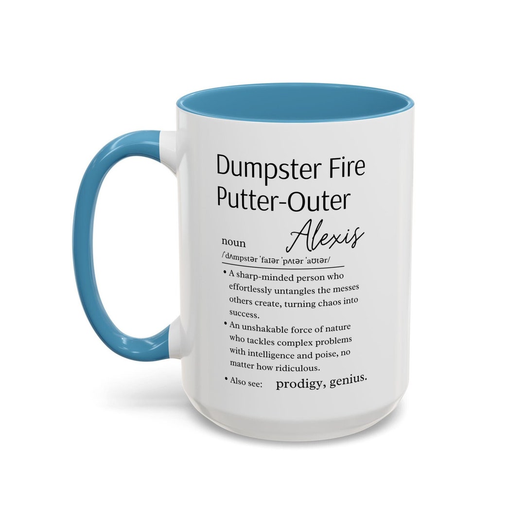 Funny Dumpster Fire Putter Outer Coffee Mug, Personalized Office Gift ...
