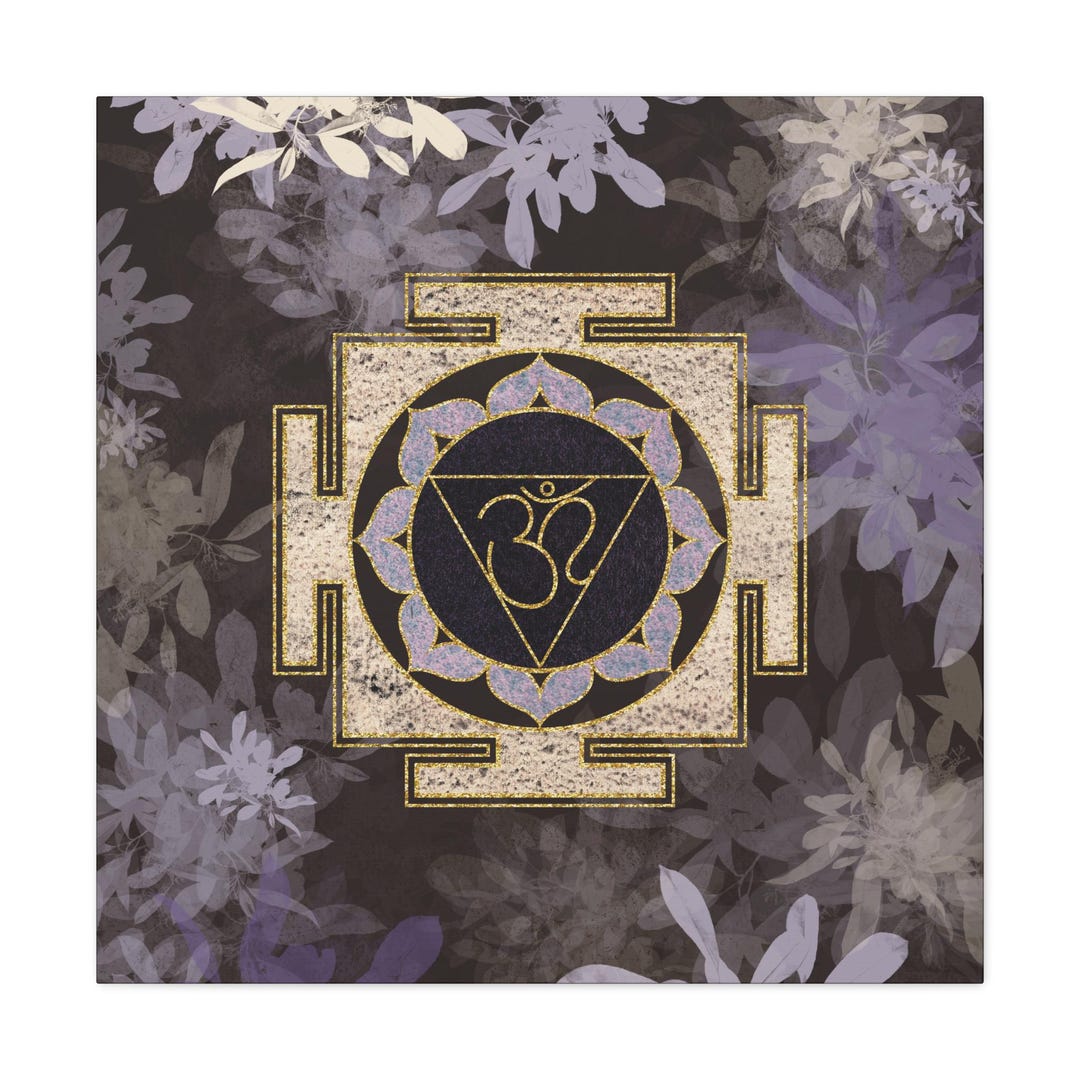 Canvas Gallery Wraps - Om Aum Symbol Sacred Geometry Yoga Art Mineral ...