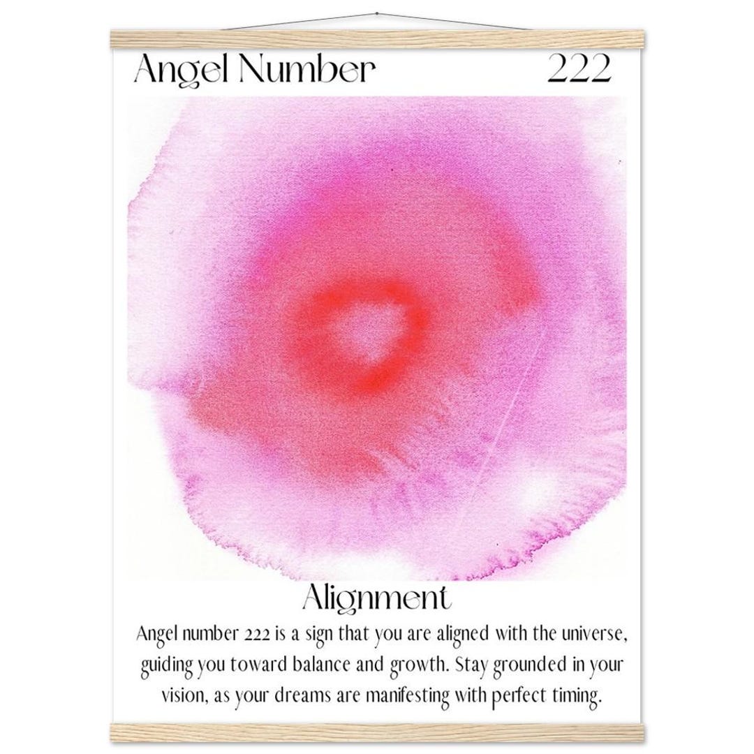 Angel Number 222 Alignment Pink Watercolor Aura Gradient Wall Art ...