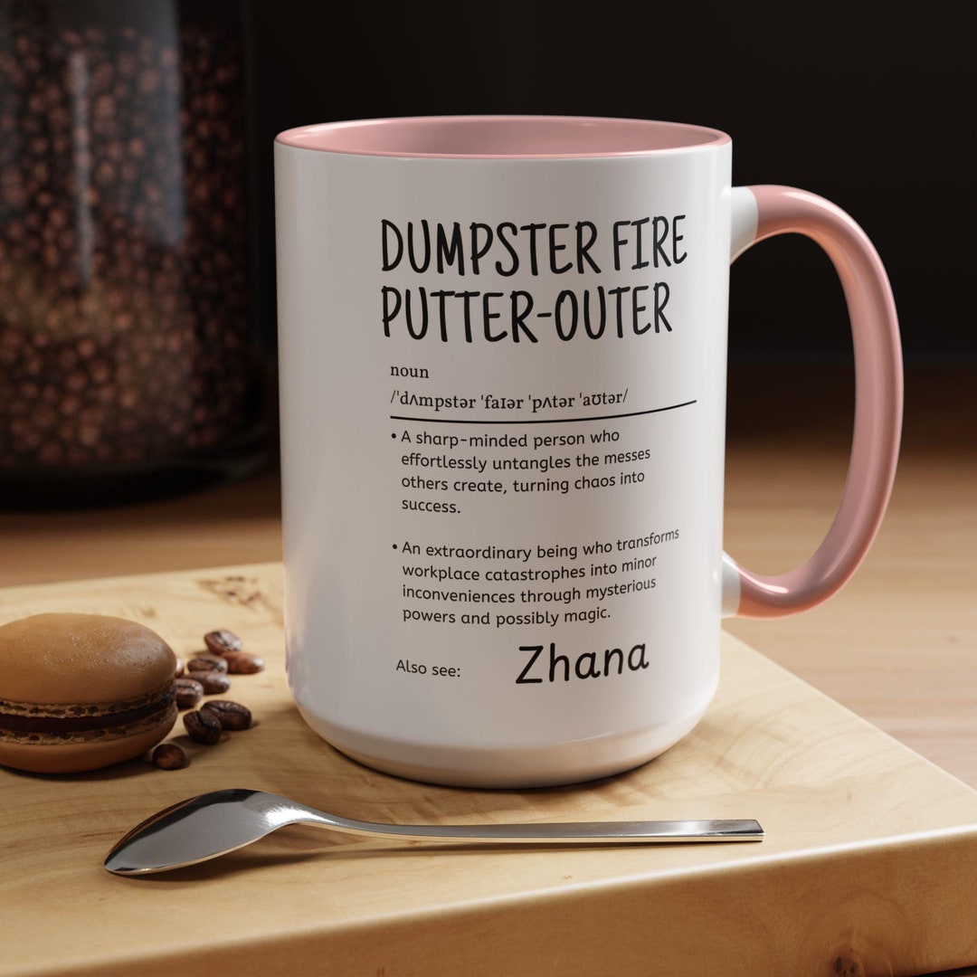 Funny Dumpster Fire Putter Outer Coffee Mug, Personalized Office Gift ...