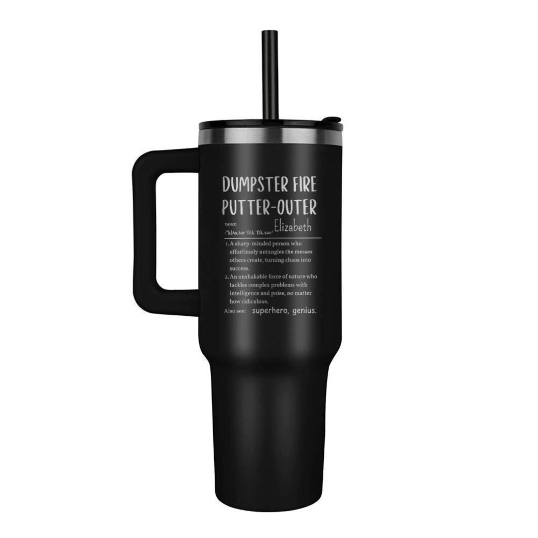Personalized Coworker Travel Mug Tumbler 40oz Dumpster Fire Putter ...