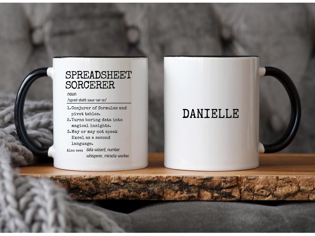 Funny Spreadsheet Sorcerer Mug, Personalized Office Gift, Problem ...