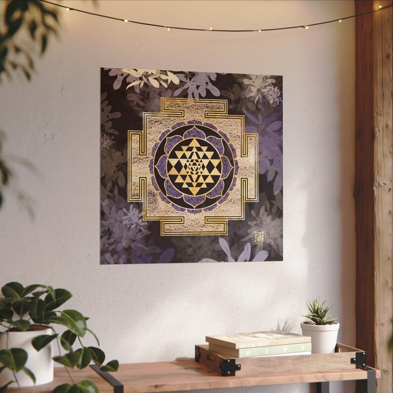 Sri Yantra Textured Watercolor Matte Poster - Etsy