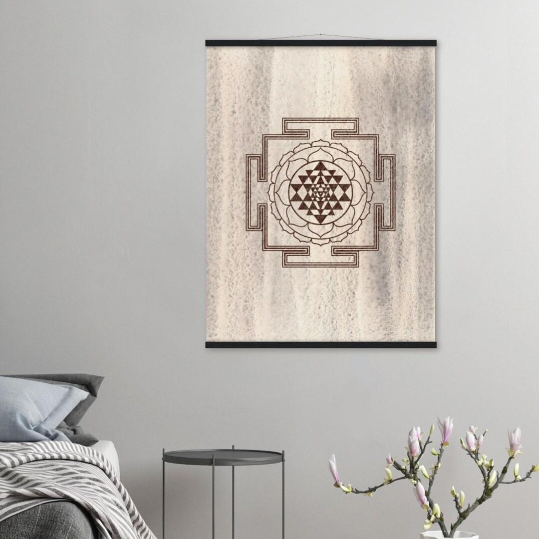 Sri Yantra Poster Hematite Background Art, Museum-quality Matte Paper ...