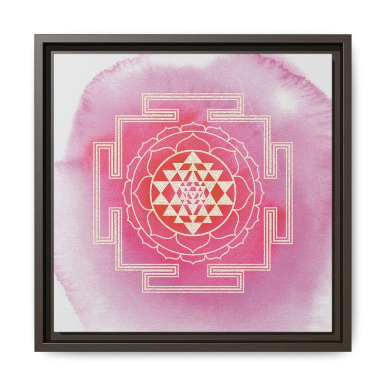 Framed Shri Yantra, Mandala Art Print, Canvas Artwork for Home Decor ...